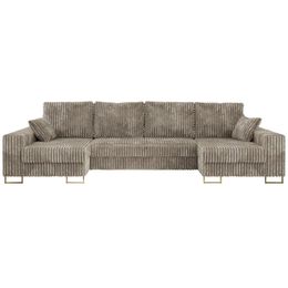 M&ouml;bel Kraft Wohnlandschaft mit Schlaffunktion Dorain braun Ma&szlig;e (cm): B: 312 H: 95 &raquo; M&ouml;bel Kraft