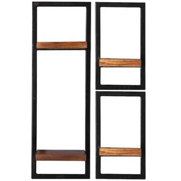Pharao24.de Wohnzimmerregale H&auml;ngeregale 75 cm hoch in rechteckiger Form (dreiteilig)