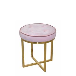 Pharao24.de Polsterhocker Sitzhocker in Rosa und Messingfarben