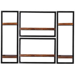 Pharao24.de Wandboards Wohnzimmerregale im Industry und Loft Stil lackiert (vierteilig)