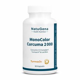 NatuGena MonoColor Curcuma 2000 | 90 Kapseln | 4 hochqualitative Curcuma-Wirkstoffe | liposomale Formulierung | vegan