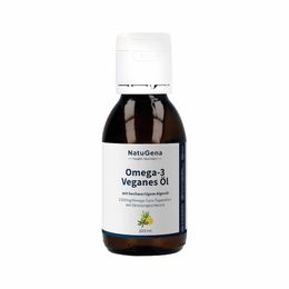 NatuGena Omega-3 Veganes &Ouml;l | 100 ml | Algen&ouml;l mit hohem DHA & EPA Gehalt | Zitronengeschmack | vegan