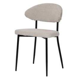Pharao24.de Esszimmerstuhl Polsterstuhl in Beige aus Strukturstoff (2er Set)