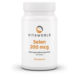 vitaworld Selen 200 mcg | 100 Kapseln | essenzielles Spurenelement | vegan