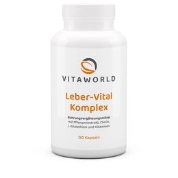vitaworld Leber-Vital Komplex | 120 Kapseln | mit Mariendistel, Artischocke, L&ouml;wenzahn, Wermut, Kurkuma & Cholin | vegan
