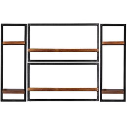Pharao24.de Regale Vier Wandregale im Industry und Loft Stil 75 cm hoch (vierteilig)