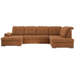 M&ouml;bel Kraft Wohnlandschaft mit Schlaffunktion Madrito orange Ma&szlig;e (cm): B: 323 H: 89 &raquo; M&ouml;bel Kraft
