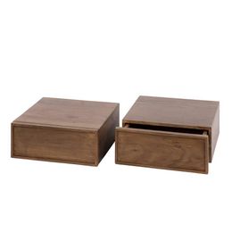 Pharao24.de Nachttische Bettkommoden aus Massivholz mit einer Schublade (2er Set)
