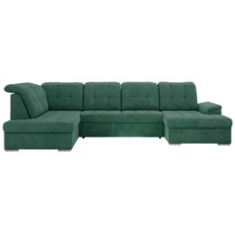 M&ouml;bel Kraft Wohnlandschaft mit Schlaffunktion Madrito gr&uuml;n Ma&szlig;e (cm): B: 323 H: 89 &raquo; M&ouml;bel Kraft