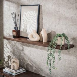 Pharao24.de Wandregal Wandboard aus Akazie Massivholz 120 cm breit