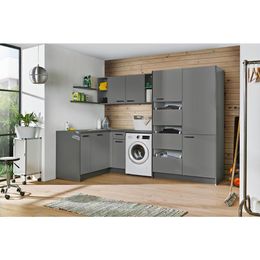 Welnova Hauswirtschaftsraum Win, Anthrazit, Holzwerkstoff, 280x160 cm, Made in Germany, Waschk&uuml;che, Hauswirtschaftsraum