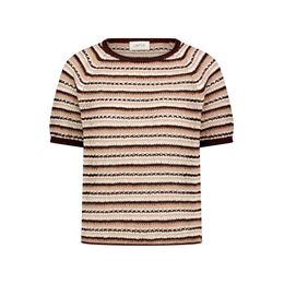 Cartoon Damen Kurzarmshirt "Damen mit Rundhalsausschnitt", braun, Gr. 36, Obermaterial: 65% Polyester, 35% Baumwolle, Shirts