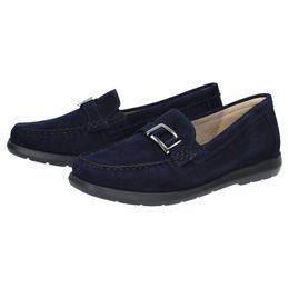 Sioux Damen Slipper "Cortizia-718-H-SC", Gr. 40, blau, Obermaterial: 100% Ziegenveloursleder GOVL. 100% Gummi rubber., Schuhe