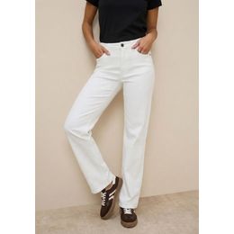 Tamaris Damen Weite Jeans "mit modischer Silhouette und hohem Tragekomfort", wei&szlig;, Gr. 34, unifarben, Denim/Jeans, Obermaterial: 74% Baumwolle, 24%