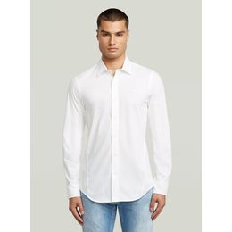 G-Star Raw G-STAR Herren Langarmshirt "Uniform Slim Hemd", wei&szlig;, Gr. XL, Obermaterial: 69% Baumwolle, 31% Polyester, Shirts