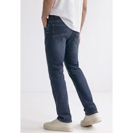 Street One MEN Herren Regular-fit-Jeans, blau, Gr. 31, unifarben, Jeans, 91% Baumwolle, 5% Polyester, 4% Elasthan, Jeans, 5-Pocket-Style