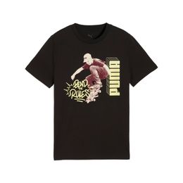 Puma Jungen T-Shirt "MID90S GRAPHIC TEE I B", schwarz, Gr. 128, bedruckt, Jersey, Obermaterial: 100% Baumwolle, Shirts, sportliche Passform, mit