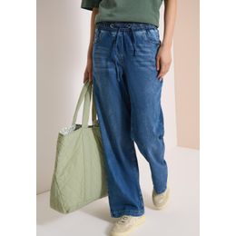 Cecil Damen Loose-fit-Jeans "Style Neele", blau, Gr. M, unifarben, Denim/Jeans, Obermaterial: 97% Lyocell, 3% Elasthan. Futter: 52% Polyester, 48%