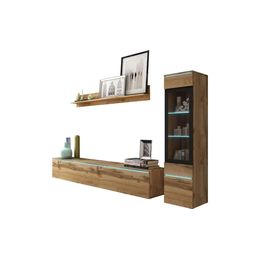 M&ouml;bel Kraft Wohnwand holzfarben Ma&szlig;e (cm): B: 210 H: 130 &raquo; M&ouml;bel Kraft