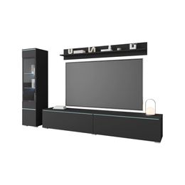 M&ouml;bel Kraft Wohnwand schwarz Ma&szlig;e (cm): B: 210 H: 130 &raquo; M&ouml;bel Kraft