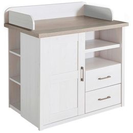 Wickelkommode Luca/Corner, Wei&szlig;, Metall, 2 F&auml;cher, 2 Schublade(n) Schubladen, 106x102x75 cm, Babym&ouml;bel, Wickelkommoden & Zubeh&ouml;r, Wickelkommoden