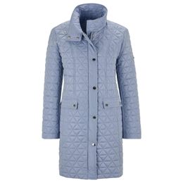 GOLDNER Damen Langmantel "Steppmantel mit gekn&ouml;pftem Stehkragen", blau, Gr. 40, Obermaterial: 100% Polyester PES., M&auml;ntel, Aufwendiger Leichtstepp