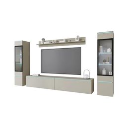 M&ouml;bel Kraft Wohnwand beige Ma&szlig;e (cm): B: 240 H: 130 &raquo; M&ouml;bel Kraft