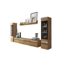 M&ouml;bel Kraft Wohnwand holzfarben Ma&szlig;e (cm): B: 240 H: 130 &raquo; M&ouml;bel Kraft