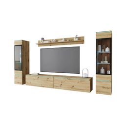 M&ouml;bel Kraft Wohnwand holzfarben Ma&szlig;e (cm): B: 240 H: 130 &raquo; M&ouml;bel Kraft
