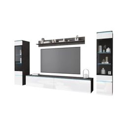 M&ouml;bel Kraft Wohnwand grau Ma&szlig;e (cm): B: 240 H: 130 &raquo; M&ouml;bel Kraft