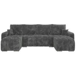 M&ouml;bel Kraft Wohnlandschaft mit Schlaffunktion Kirasso grau Ma&szlig;e (cm): B: 320 H: 86 &raquo; M&ouml;bel Kraft