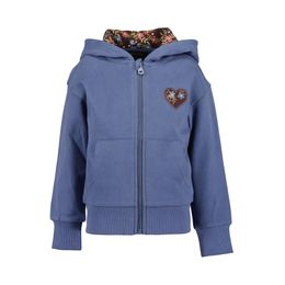 Blue Seven Sweatjacke M&auml;dchen Gr&ouml;&szlig;e 116 saphir / dunkelbraun / pink / rosa