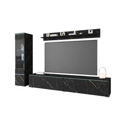 M&ouml;bel Kraft Wohnwand schwarz Ma&szlig;e (cm): B: 210 H: 130 &raquo; M&ouml;bel Kraft