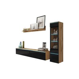 M&ouml;bel Kraft Wohnwand holzfarben Ma&szlig;e (cm): B: 210 H: 130 &raquo; M&ouml;bel Kraft