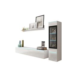 M&ouml;bel Kraft Wohnwand wei&szlig; Ma&szlig;e (cm): B: 210 H: 130 &raquo; M&ouml;bel Kraft