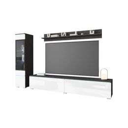M&ouml;bel Kraft Wohnwand grau Ma&szlig;e (cm): B: 210 H: 130 &raquo; M&ouml;bel Kraft
