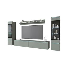 M&ouml;bel Kraft Wohnwand gr&uuml;n Ma&szlig;e (cm): B: 240 H: 130 &raquo; M&ouml;bel Kraft