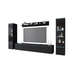 M&ouml;bel Kraft Wohnwand schwarz Ma&szlig;e (cm): B: 240 H: 130 &raquo; M&ouml;bel Kraft