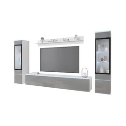 M&ouml;bel Kraft Wohnwand wei&szlig; Ma&szlig;e (cm): B: 240 H: 130 &raquo; M&ouml;bel Kraft