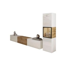 M&ouml;bel Kraft Wohnwand wei&szlig; Ma&szlig;e (cm): B: 210 H: 130 &raquo; M&ouml;bel Kraft
