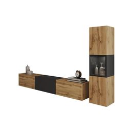 M&ouml;bel Kraft Wohnwand holzfarben Ma&szlig;e (cm): B: 210 H: 130 &raquo; M&ouml;bel Kraft