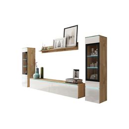 M&ouml;bel Kraft Wohnwand holzfarben Ma&szlig;e (cm): B: 240 H: 130 &raquo; M&ouml;bel Kraft