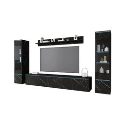 M&ouml;bel Kraft Wohnwand schwarz Ma&szlig;e (cm): B: 240 H: 130 &raquo; M&ouml;bel Kraft