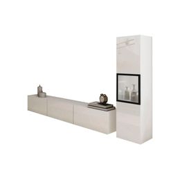 M&ouml;bel Kraft Wohnwand wei&szlig; Ma&szlig;e (cm): B: 210 H: 130 &raquo; M&ouml;bel Kraft