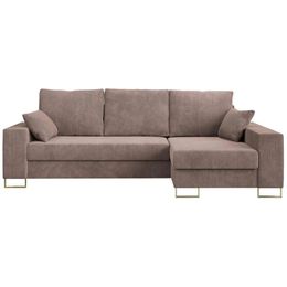 M&ouml;bel Kraft Ecksofa mit Schlaffunktion Dorain rosa/pink Ma&szlig;e (cm): B: 242 H: 85 &raquo; M&ouml;bel Kraft