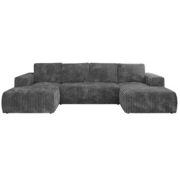 M&ouml;bel Kraft Wohnlandschaft mit Schlaffunktion Trentino grau Ma&szlig;e (cm): B: 334 H: 91 &raquo; M&ouml;bel Kraft