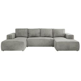 M&ouml;bel Kraft Wohnlandschaft mit Schlaffunktion Trentino grau Ma&szlig;e (cm): B: 334 H: 91 &raquo; M&ouml;bel Kraft
