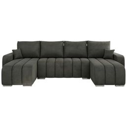 M&ouml;bel Kraft Wohnlandschaft mit Schlaffunktion Kirasso grau Ma&szlig;e (cm): B: 320 H: 86 &raquo; M&ouml;bel Kraft