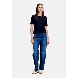 BETTY & CO BETTY & CO Damen Kurzarmshirt "Damen mit Rundhalsausschnitt", blau, Basic, Gr. S, Obermaterial: 95% Baumwolle, 5% Elasthan, Shirts, Form