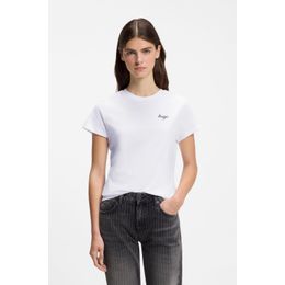 Hugo Damen T-Shirt "Damatee", wei&szlig;, Gr. XXL, unifarben, Single Jersey, Obermaterial: 100% Baumwolle, Shirts, mit Logoschriftzug, reine Baumwolle